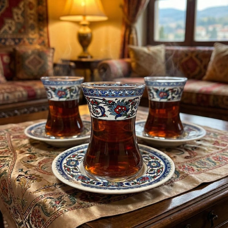 Turkish Tea Set of 4 - Etsy UK