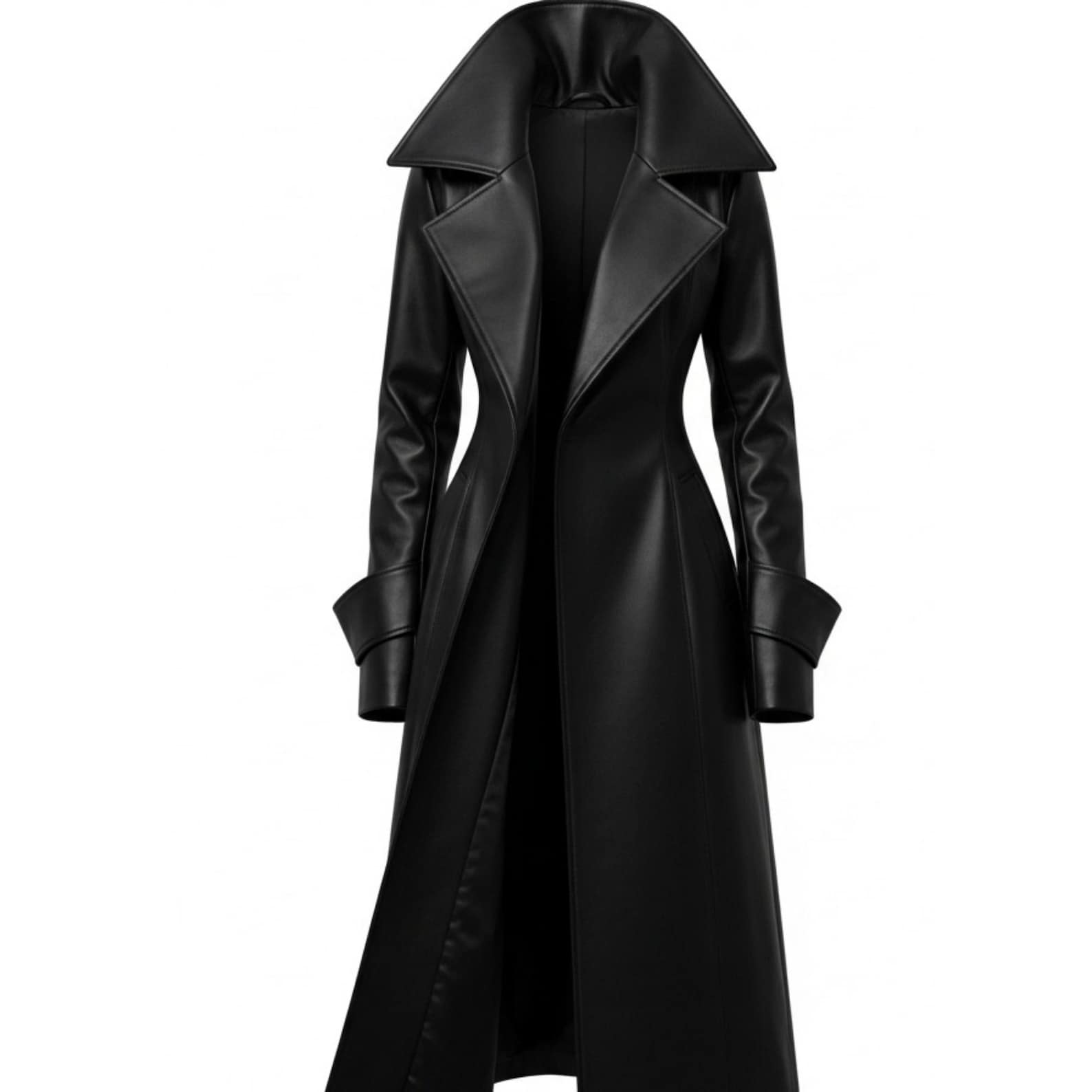 Handmade Gothic Vampire Leather Trench Coat - Classic Halloween Costume ...