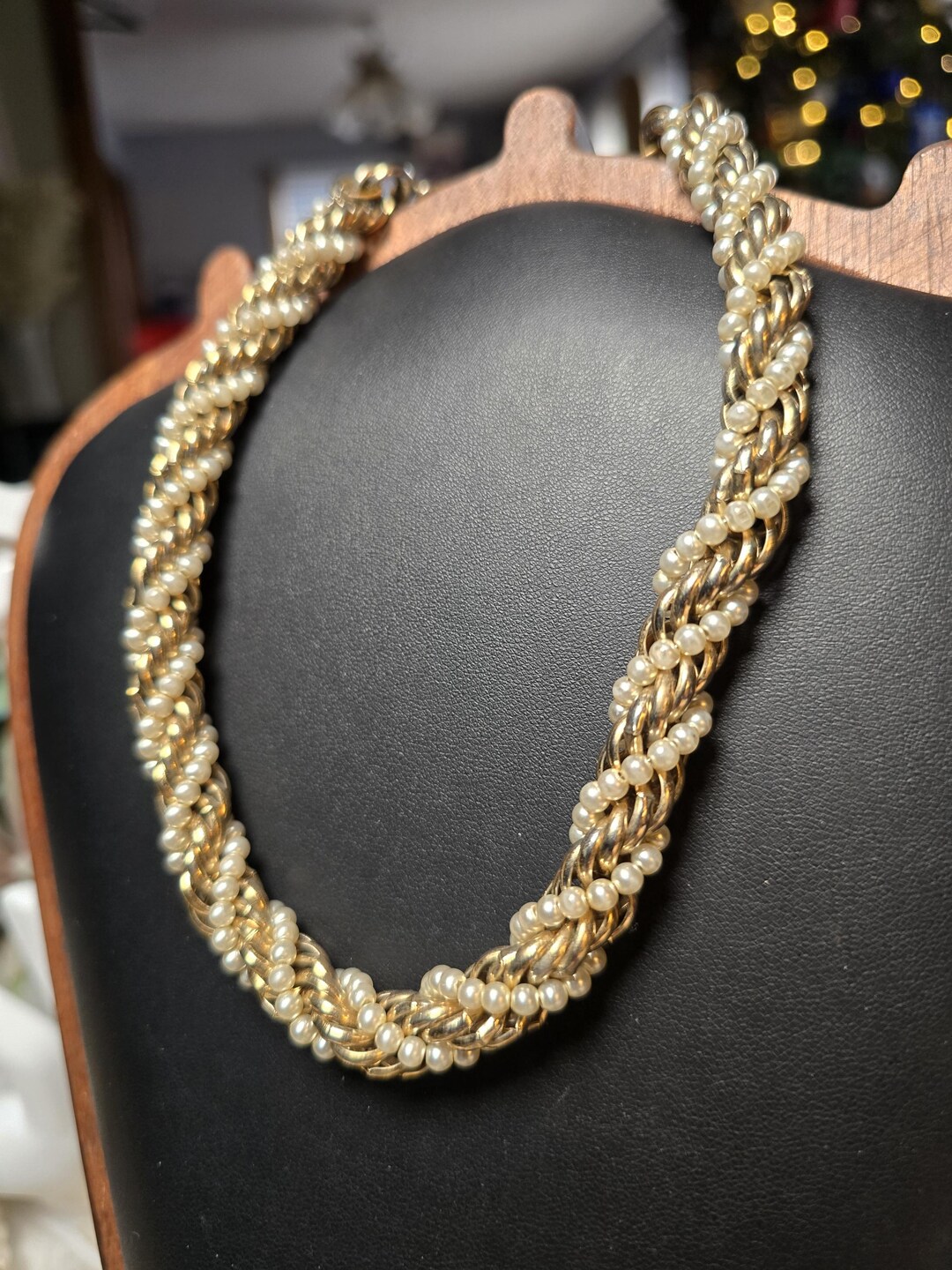 Vintage Napier Gold Rope Chain Faux Pearl Necklace - Etsy