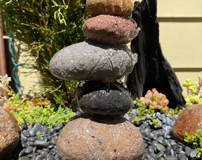 Natural Water Garden Five Rock Stack Bird Bath Rock Stack Rock Water ...