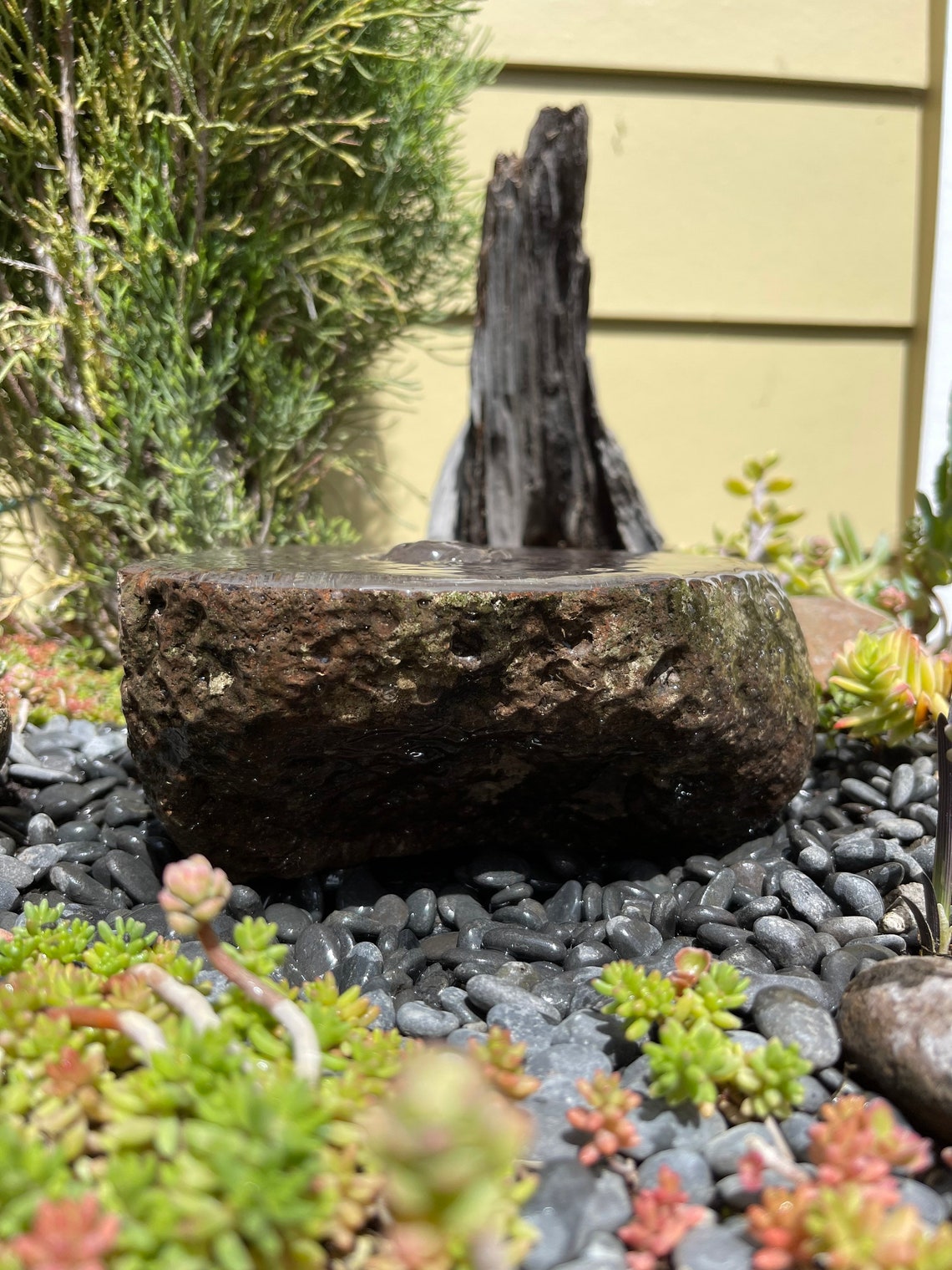 Rock Water Fountain Bird Bath Fountain Rock Garden | Etsy