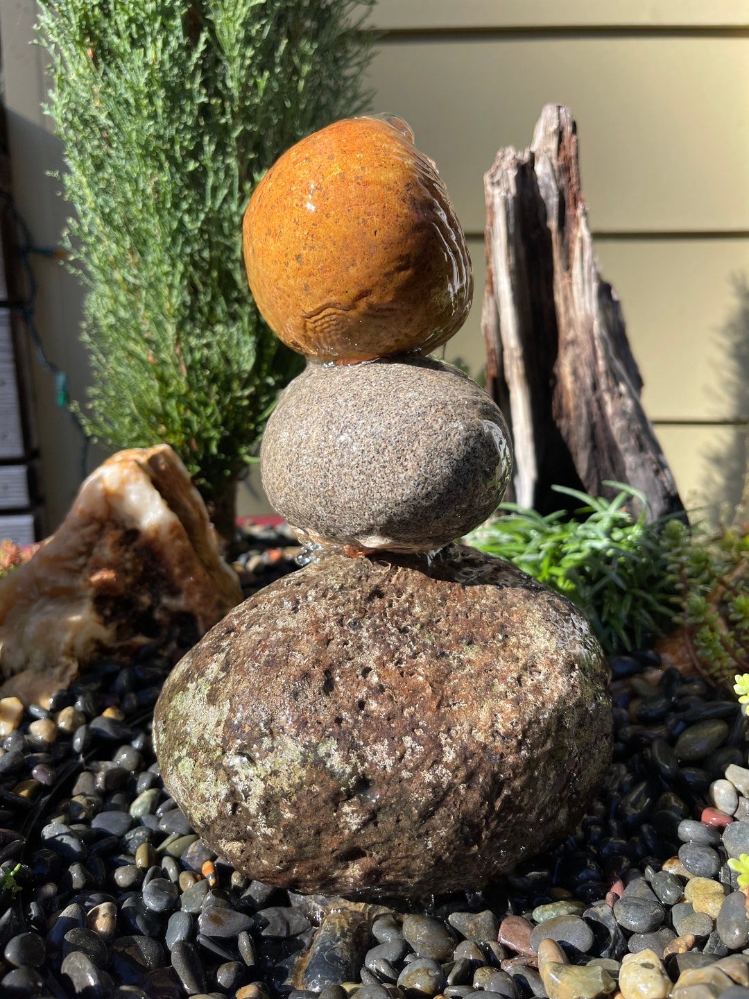 Natural Water Garden Rock Stack Bird Bath Rock Stack Rock Water ...