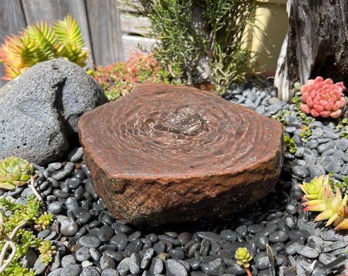 Rock Water Fountain Bird Bath Fountain Rock Garden Fountain Garden ...