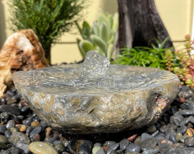 Rock Water Fountain Bird Bath Garden Décor Handmade Garden Ornament ...