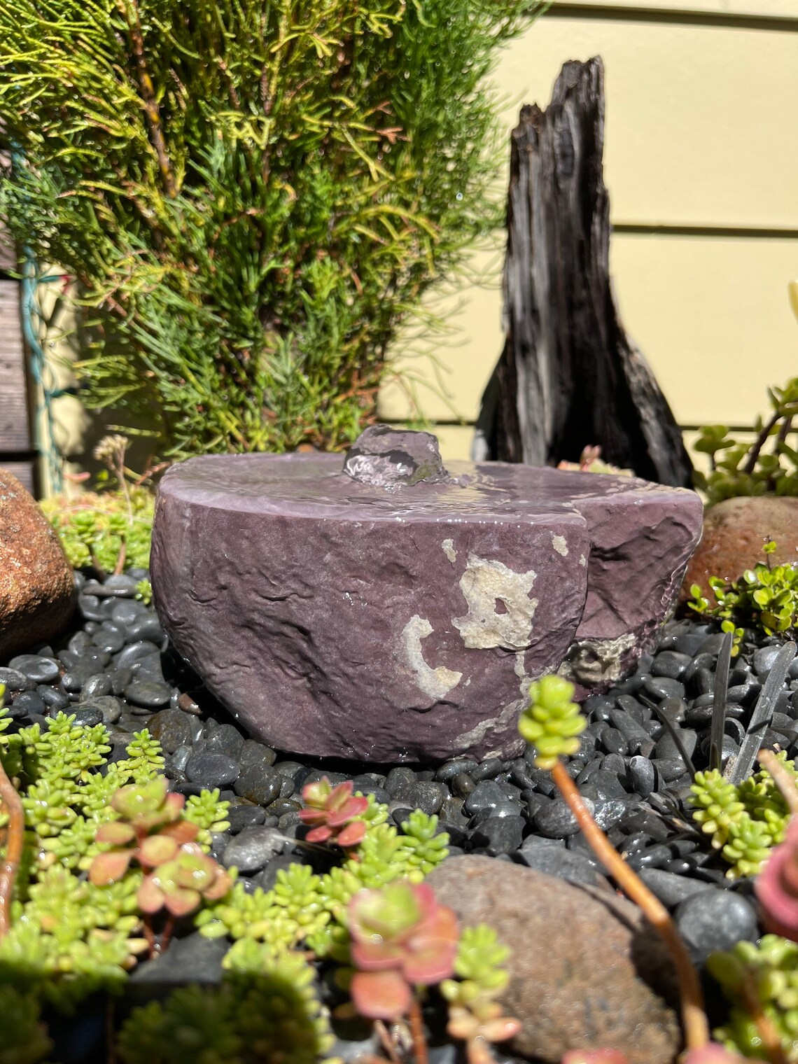 Rock Water Fountain Bird Bath Fountain Rock Garden - Etsy