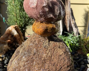 Natural Water Garden Five Rock Stack Bird Bath Rock Stack Rock Water ...