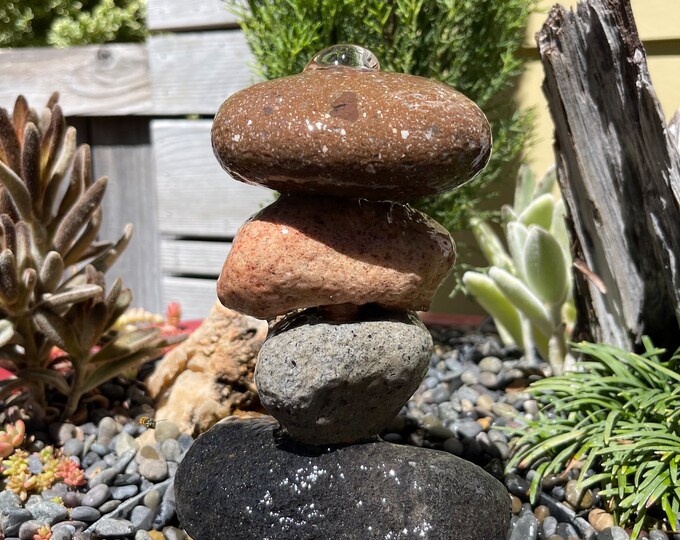 Natural Water Garden Five Rock Stack Bird Bath Rock Stack Rock Water ...