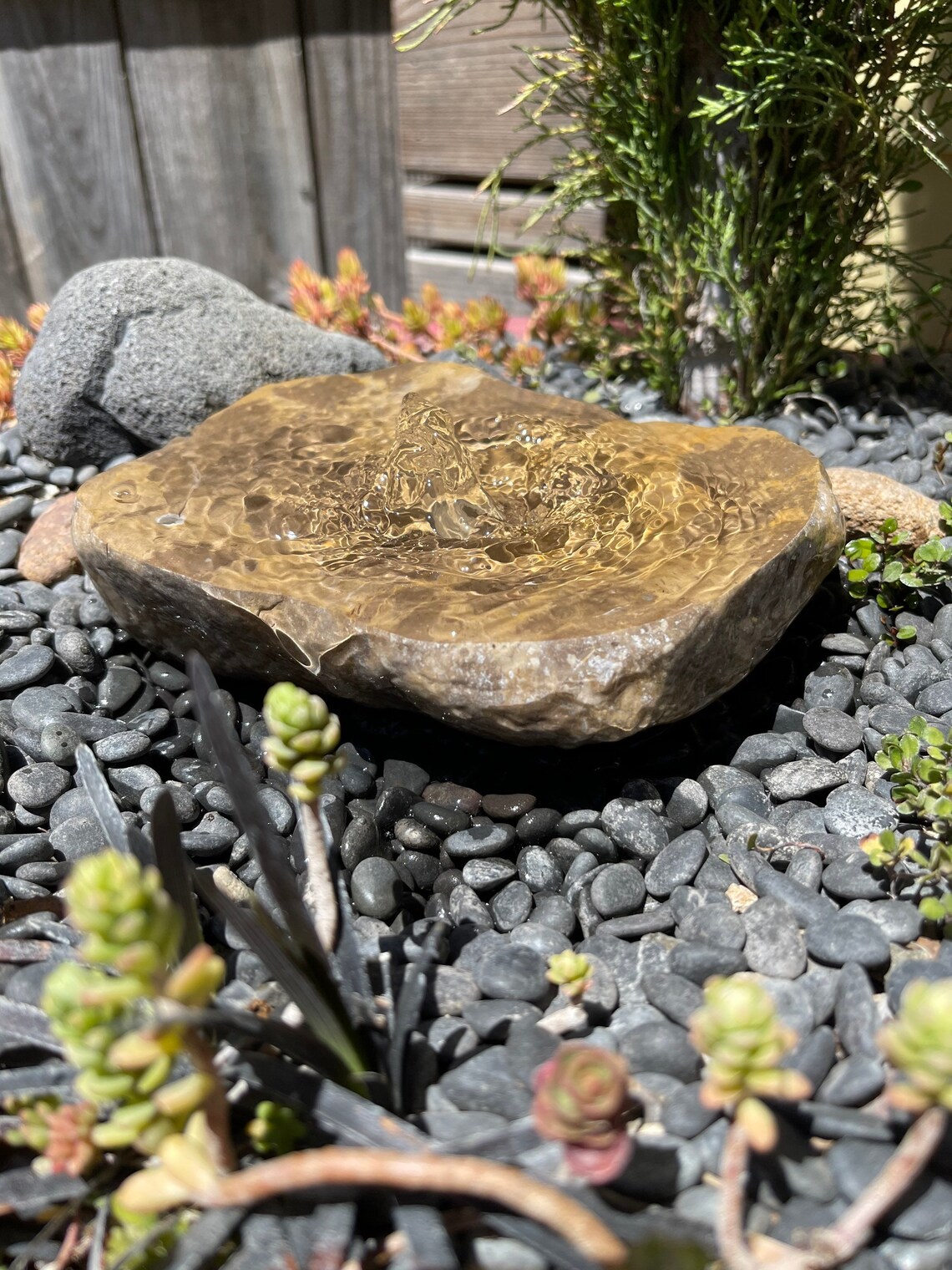 Polished Rock Water Fountain Bird Bath Fountain Rock - Etsy