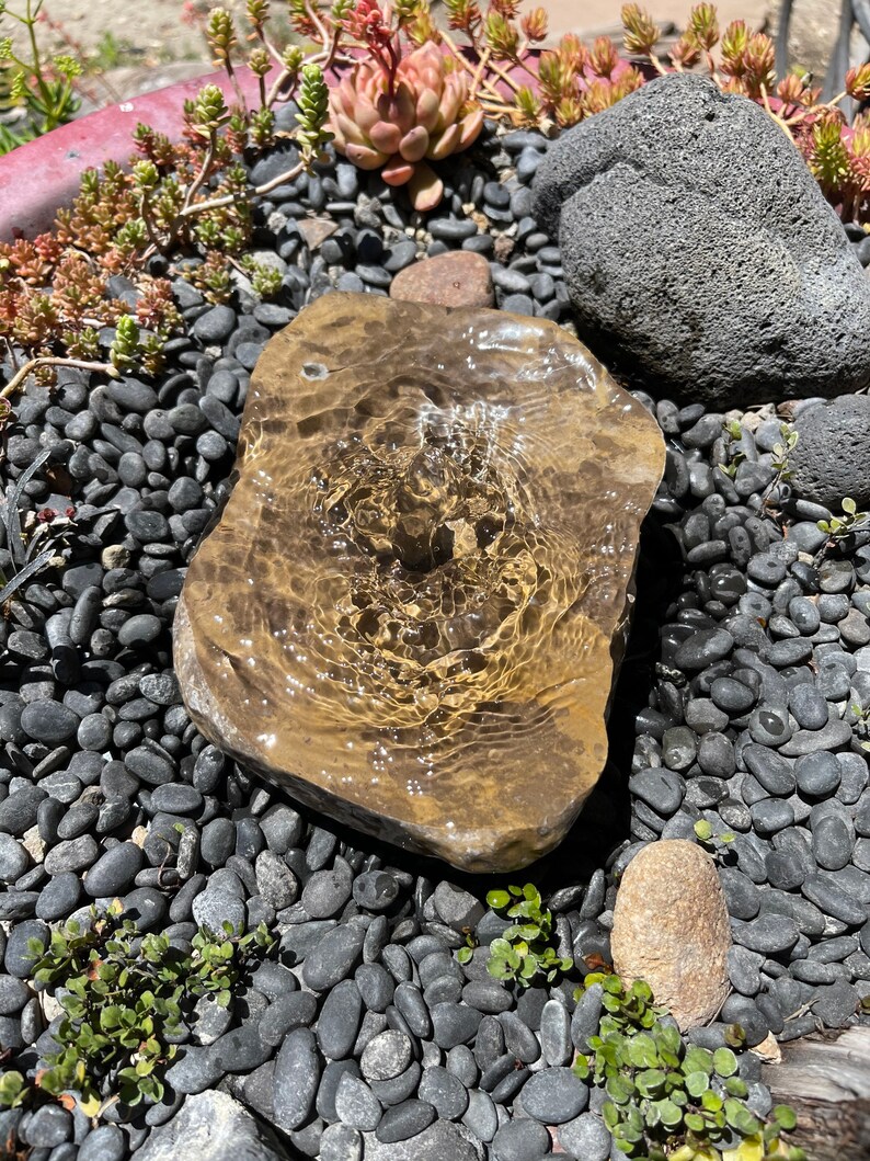 Polished Rock Water Fountain Bird Bath Fountain Rock - Etsy