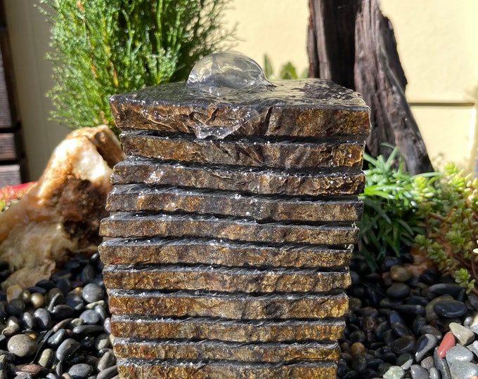 Rock Water Fountain Bird Bath Fountain Rock Garden Fountain Garden ...