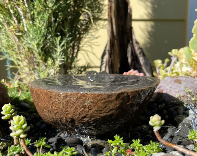 Rock Water Fountain Bird Bath Fountain Rock Garden Fountain Garden ...
