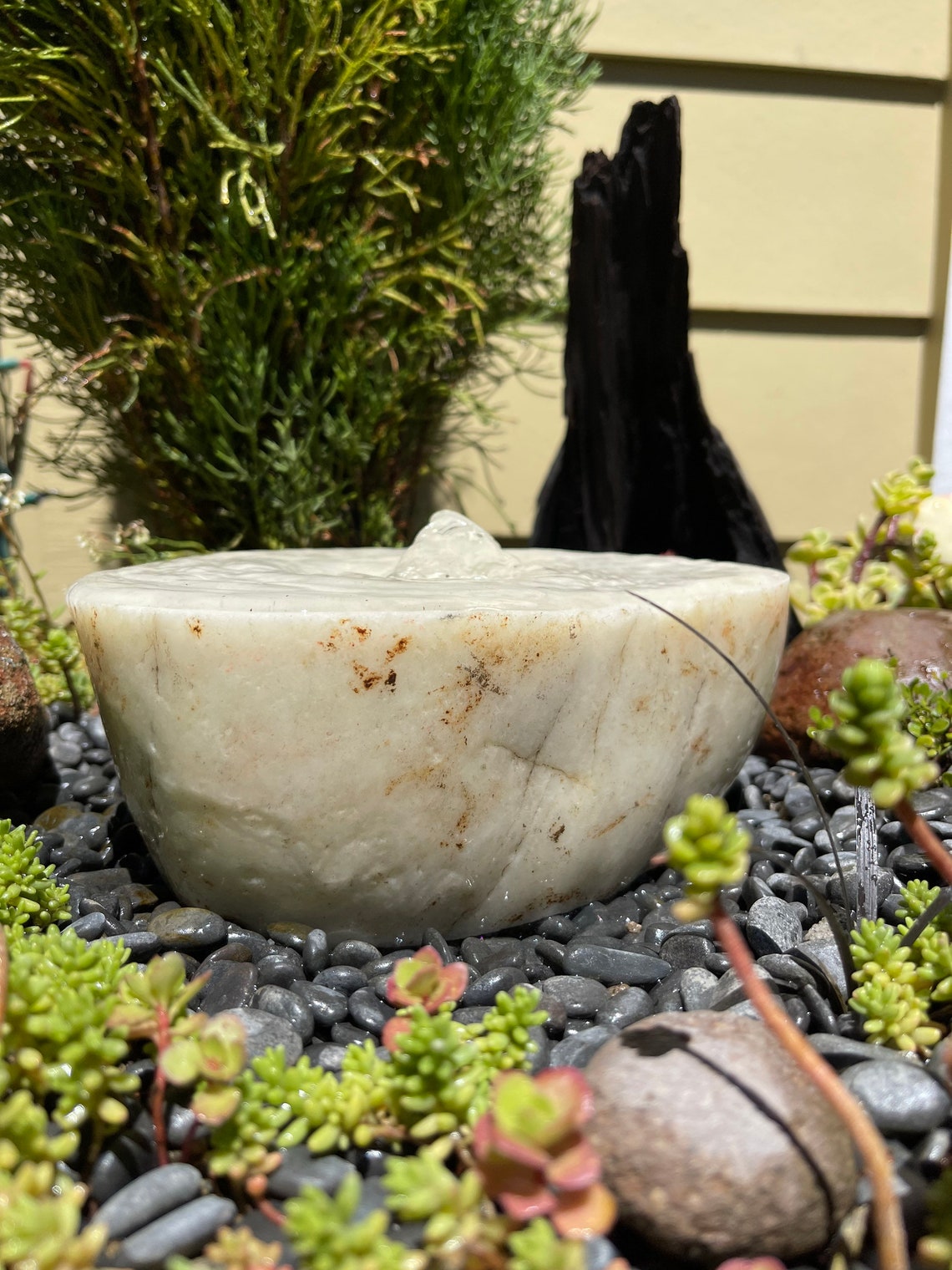 Polished Rock Water Fountain Bird Bath Fountain Rock - Etsy