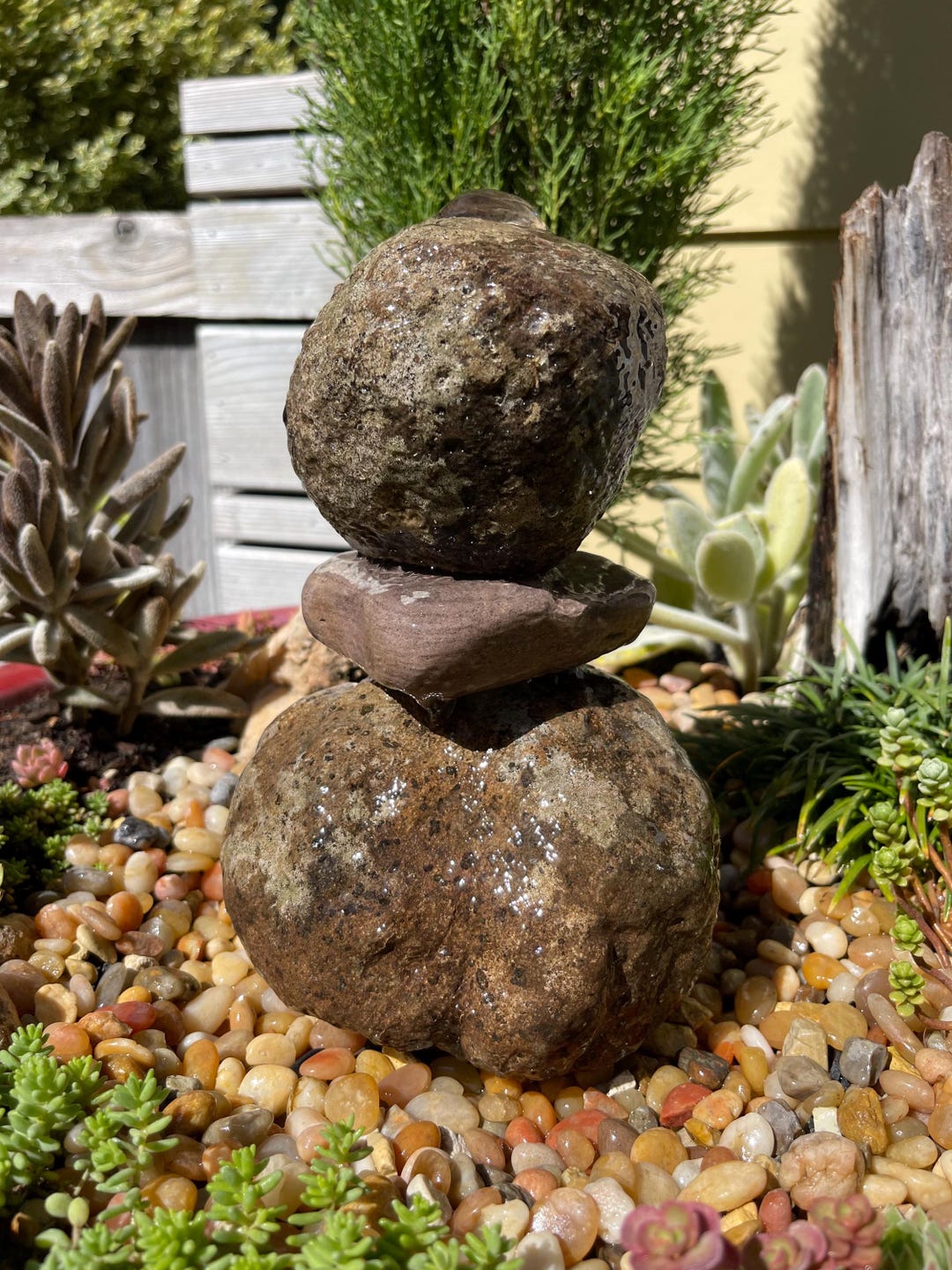 Natural Water Garden Rock Stack Bird Bath Rock Stack Rock Water ...