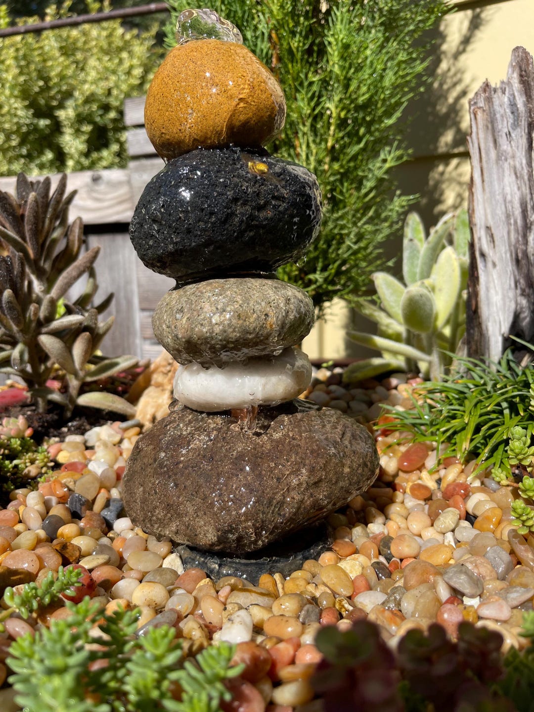 Natural Water Garden Rock Stack Bird Bath Rock Stack Rock Water ...