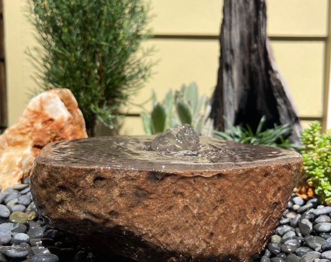 Polished Rock Water Fountain | Bird Bath | Garden Décor | Handmade ...