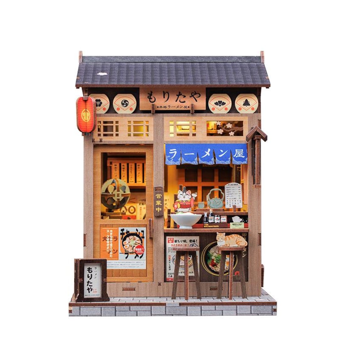 Japanese Ramen Shop DIY Dollhouse Kit – Handmade Miniature House Book ...