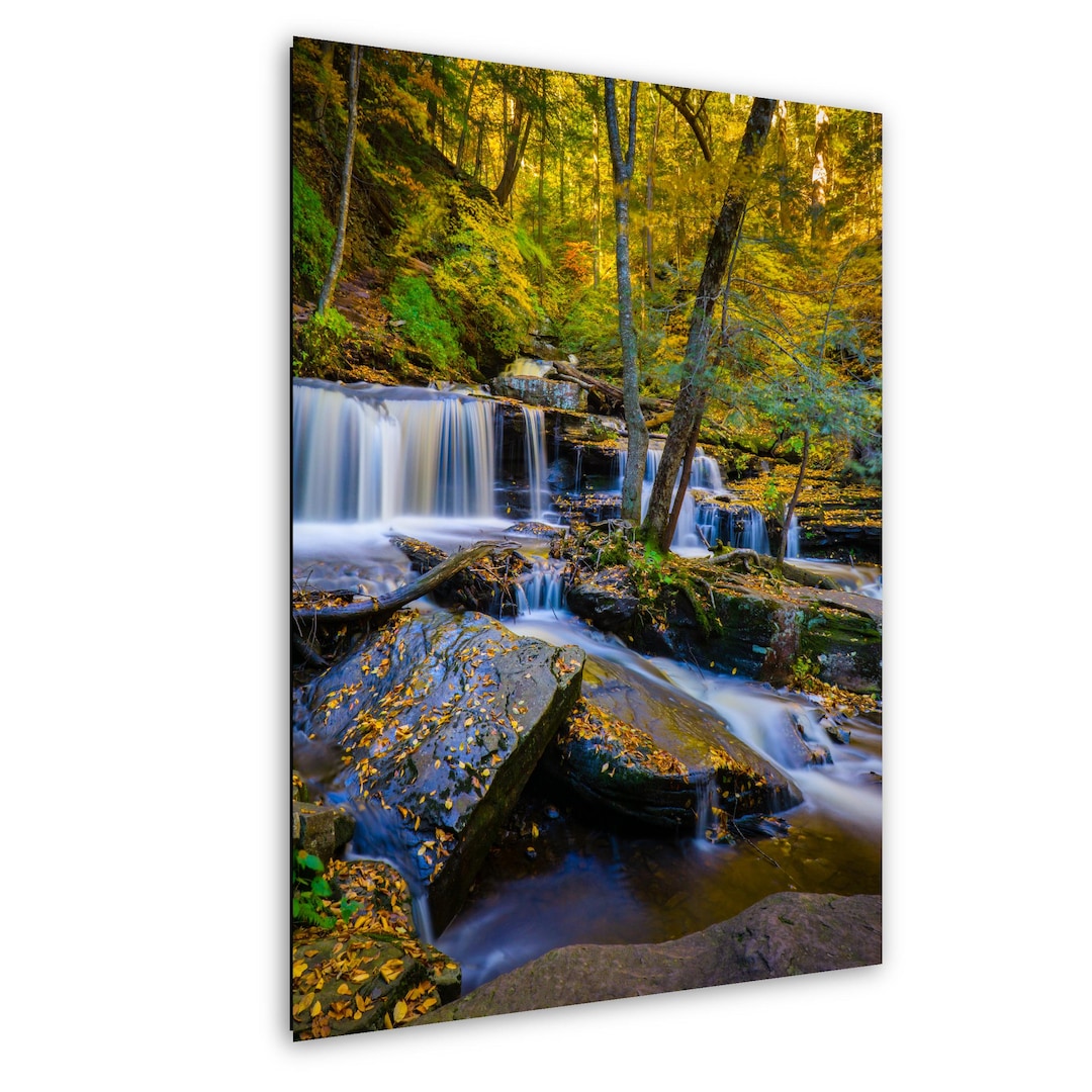 Delaware Falls Autumn Landscape Photography Print, Ricketts Glen State ...
