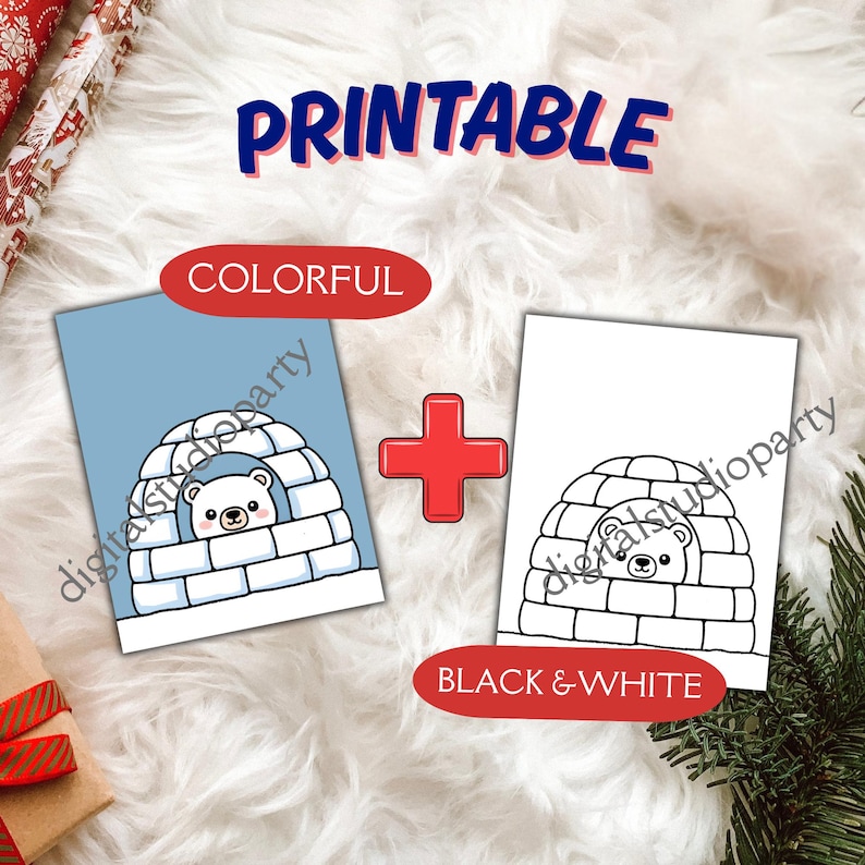Winter Igloo Craft for Kids | Polar Bear, Penguin, Snowman Printable ...