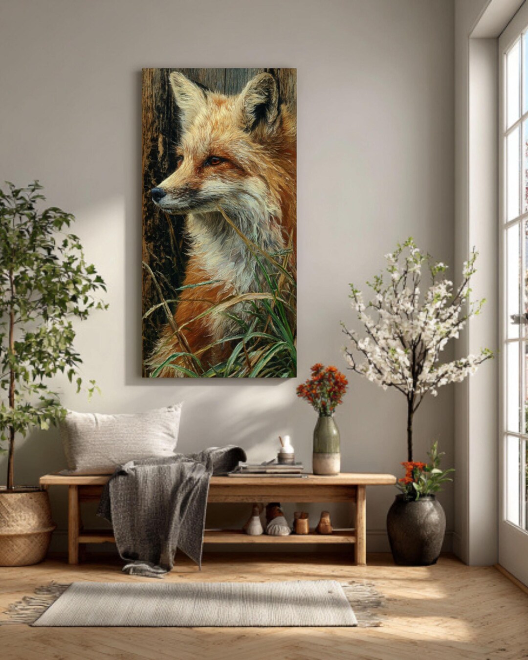 Red Fox Canvas Print – Rustic American-style Wildlife Art, Michael ...