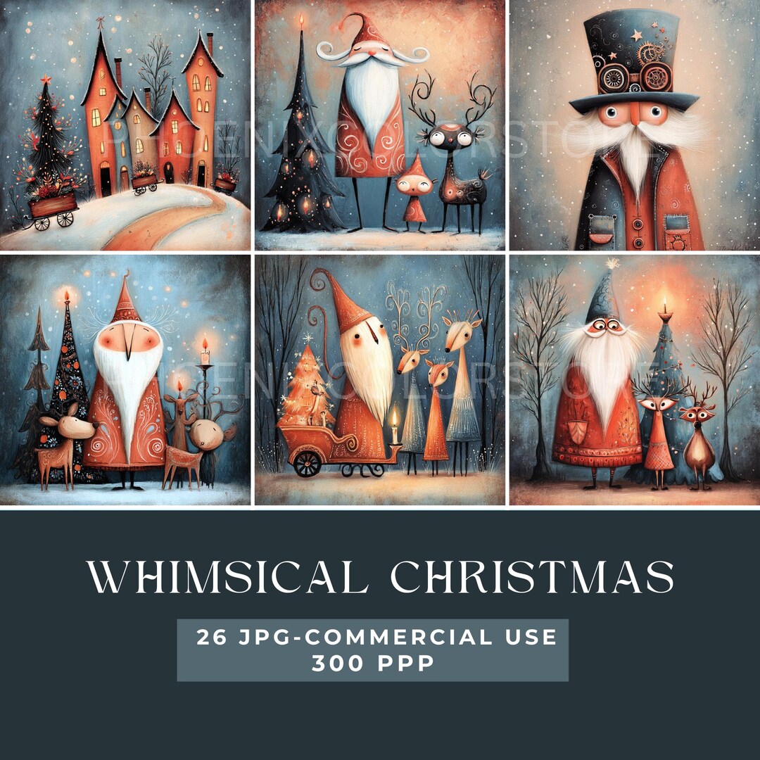 Watercolor Christmas Clipart Bundle, Winter Village (digital Download ...