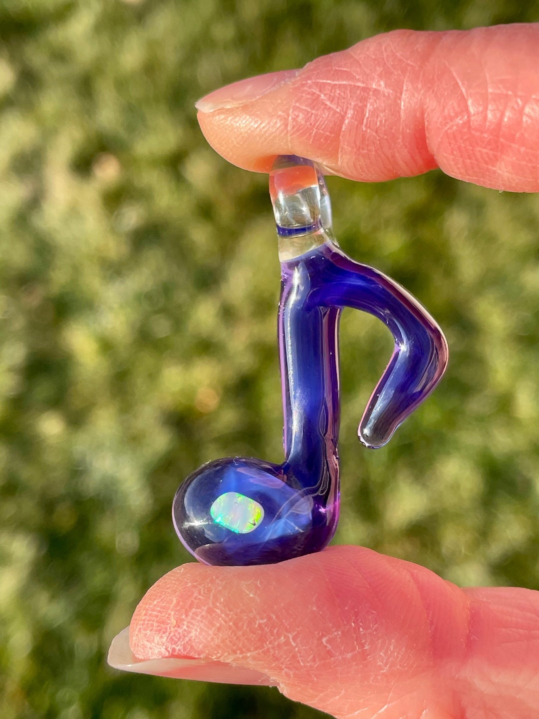 Glass Music Note Pendant, Opal Necklace for Her, Simple Music Jewelry ...