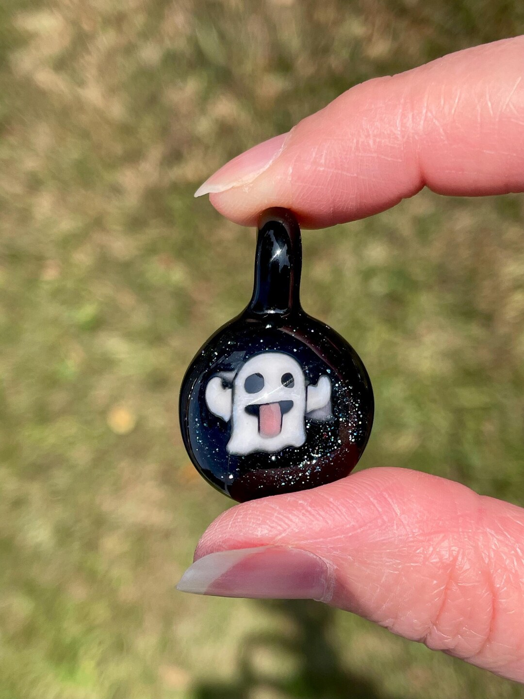 Ghost Necklace, Ghost Jewelry for Her, Blown Glass Ghost Pendant ...