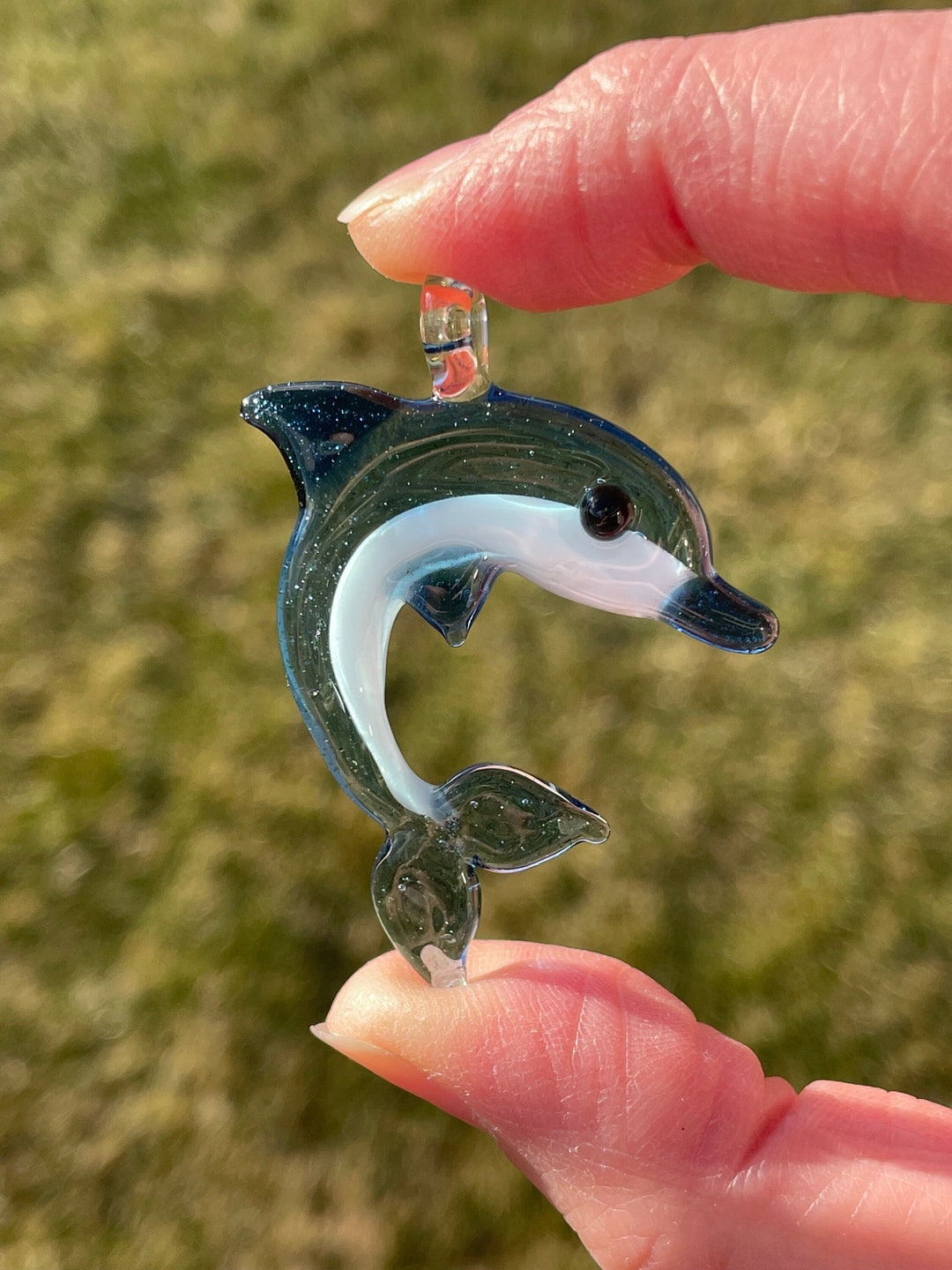 Blown Glass Dolphin Necklace, Dolphin Jewelry, Dolphin Lover Gifts ...