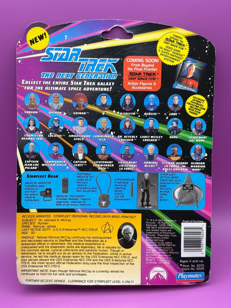Vintage Star Trek the Next Generation Admiral Leonard H. Mccoy Action ...