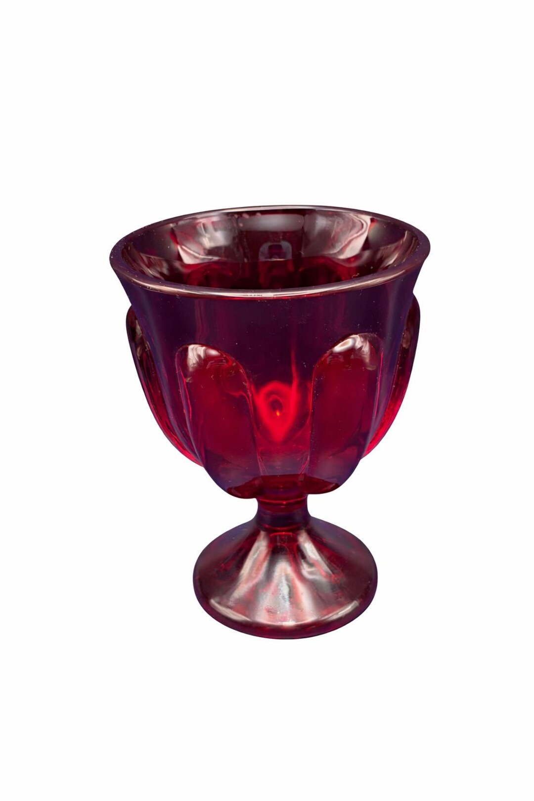 Vintage Ruby Red Glass Compote | Art Deco Candy Dish - Etsy