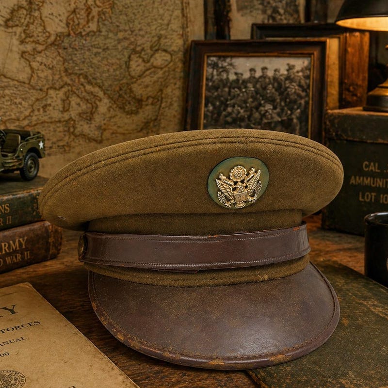 Wwii Army Visor Cap - Etsy
