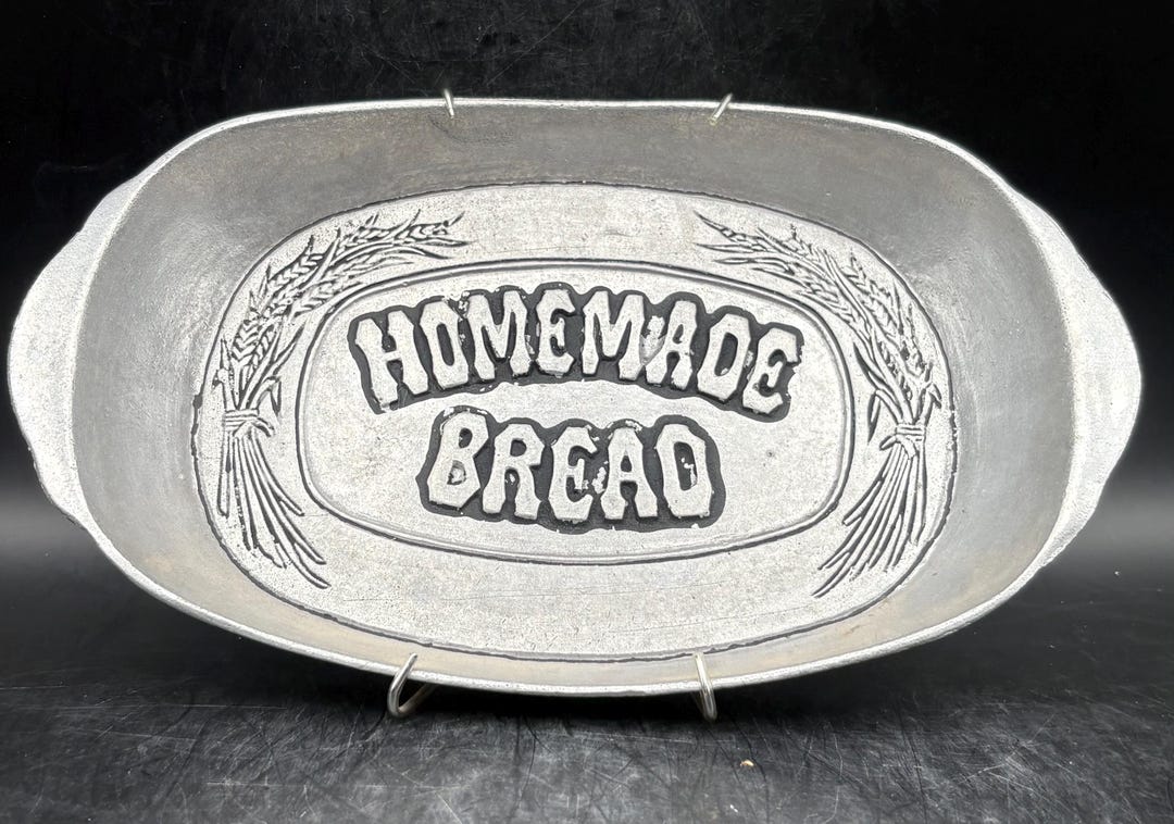 Vintage Aluminum “homemade Bread” Wall Hanging Tray | Rustic Farmhouse ...