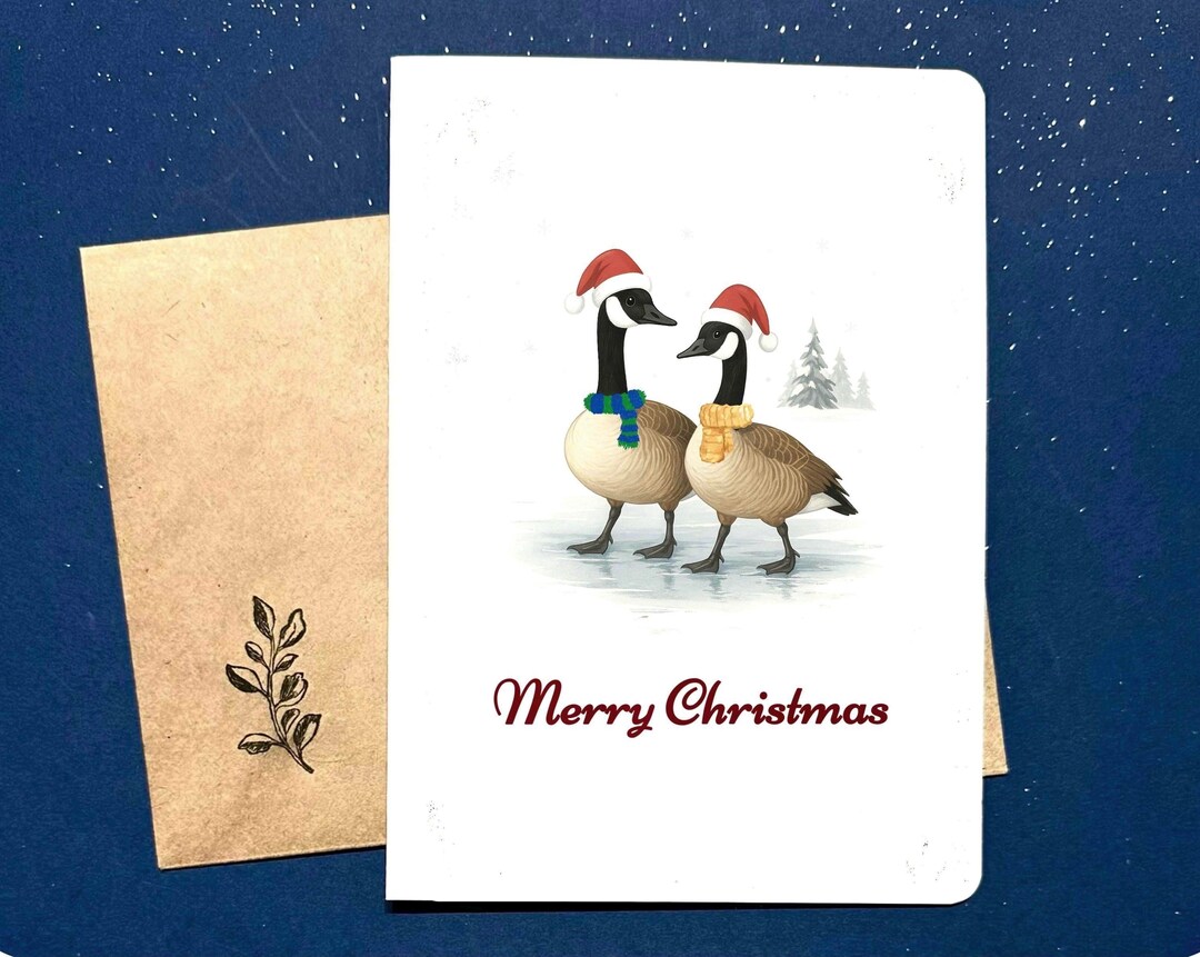 Canada Geese Christmas Card, Winter Holiday Greeting - Etsy