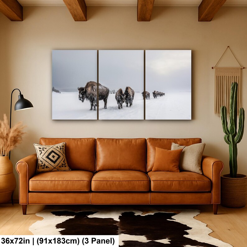 Buffalo Wall Art Print: Winter Wildlife Photography (canvas or Metal ...