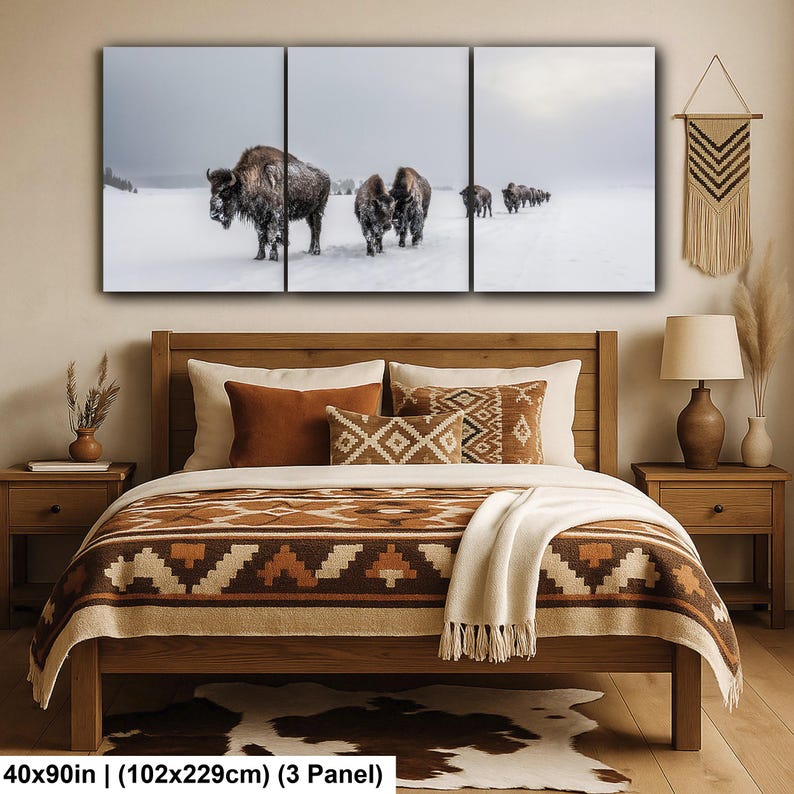 Buffalo Wall Art Print: Winter Wildlife Photography (canvas or Metal ...