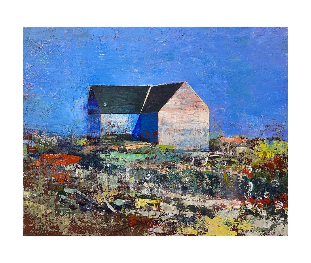 Simple House Landscape Painting, Original Painting, Oil Painting, 11 X ...