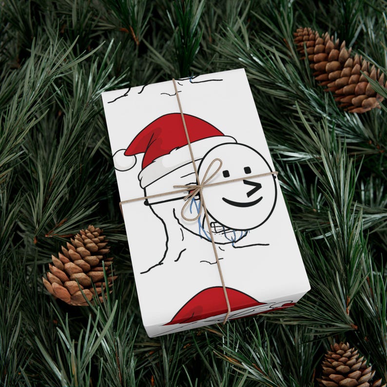 Crying Wojak Christmas Wrapping Paper: Funny Meme Gag Gift - Etsy