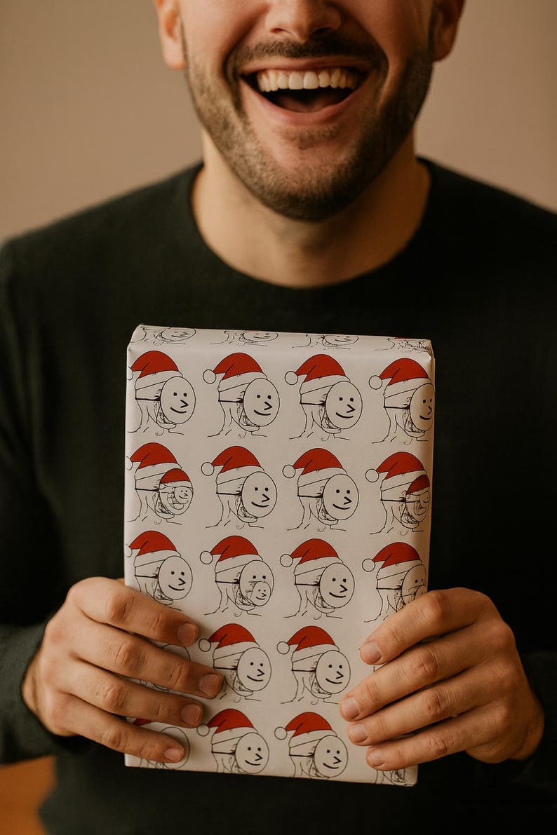 Crying Wojak Christmas Wrapping Paper: Funny Meme Gag Gift - Etsy
