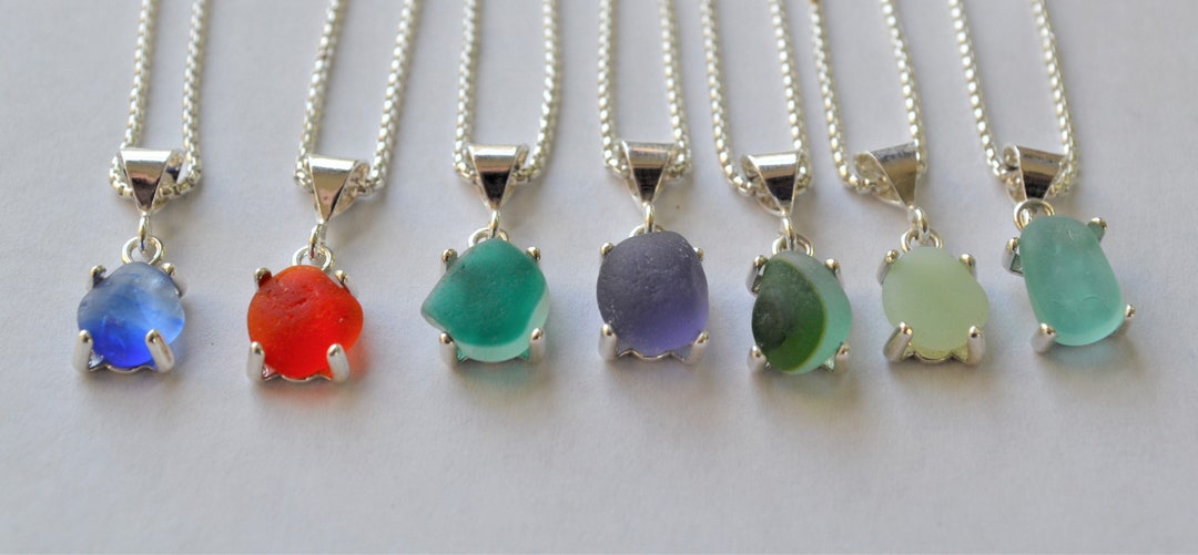 Collares con colgante de cristal de mar Colores múltiples y raros ...