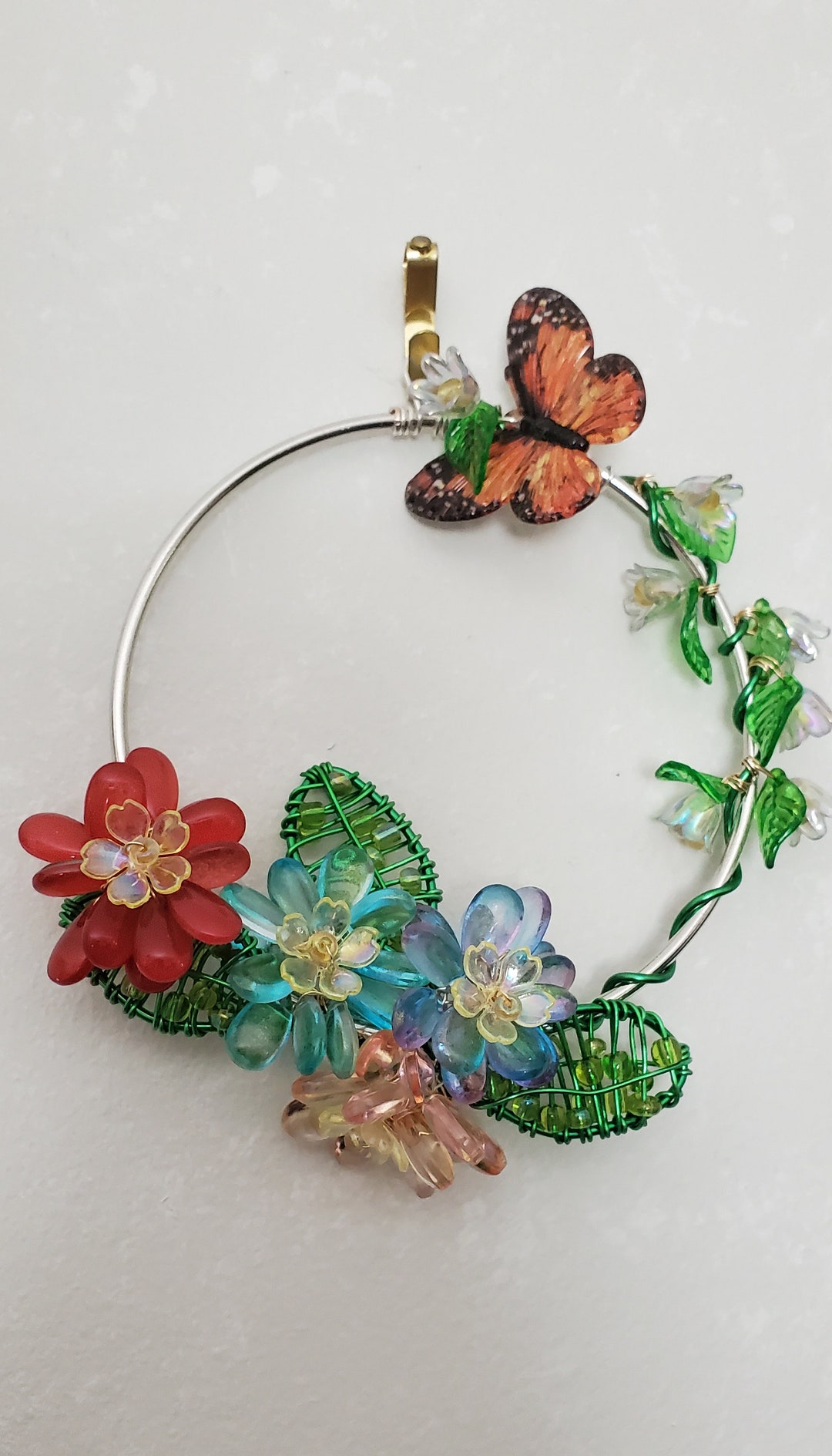 Rainbow Spring Flowers and Butterfly Wall or Suncatcher Hanging - Etsy