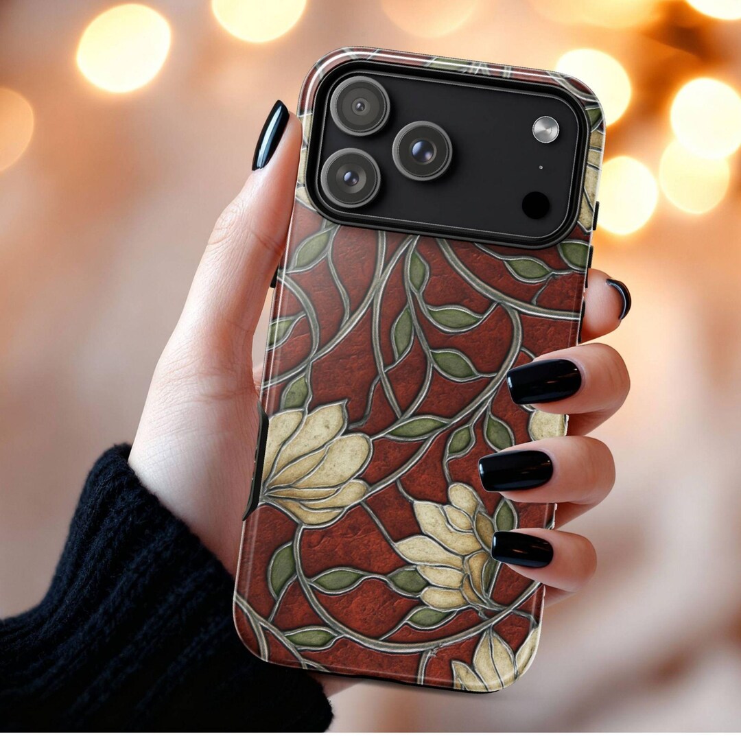 Stained Glass Mosiac Dark Academia Goth Phone Case, Custom Name iPhone ...