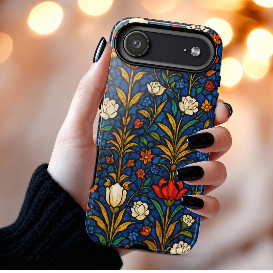 Stained Glass Mosiac Dark Academia Goth Phone Case, Custom Name iPhone ...