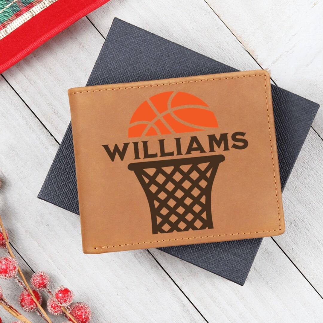 Basketball Coach Gift, Cute Small Mens Leather Wallet, Full Grain ...