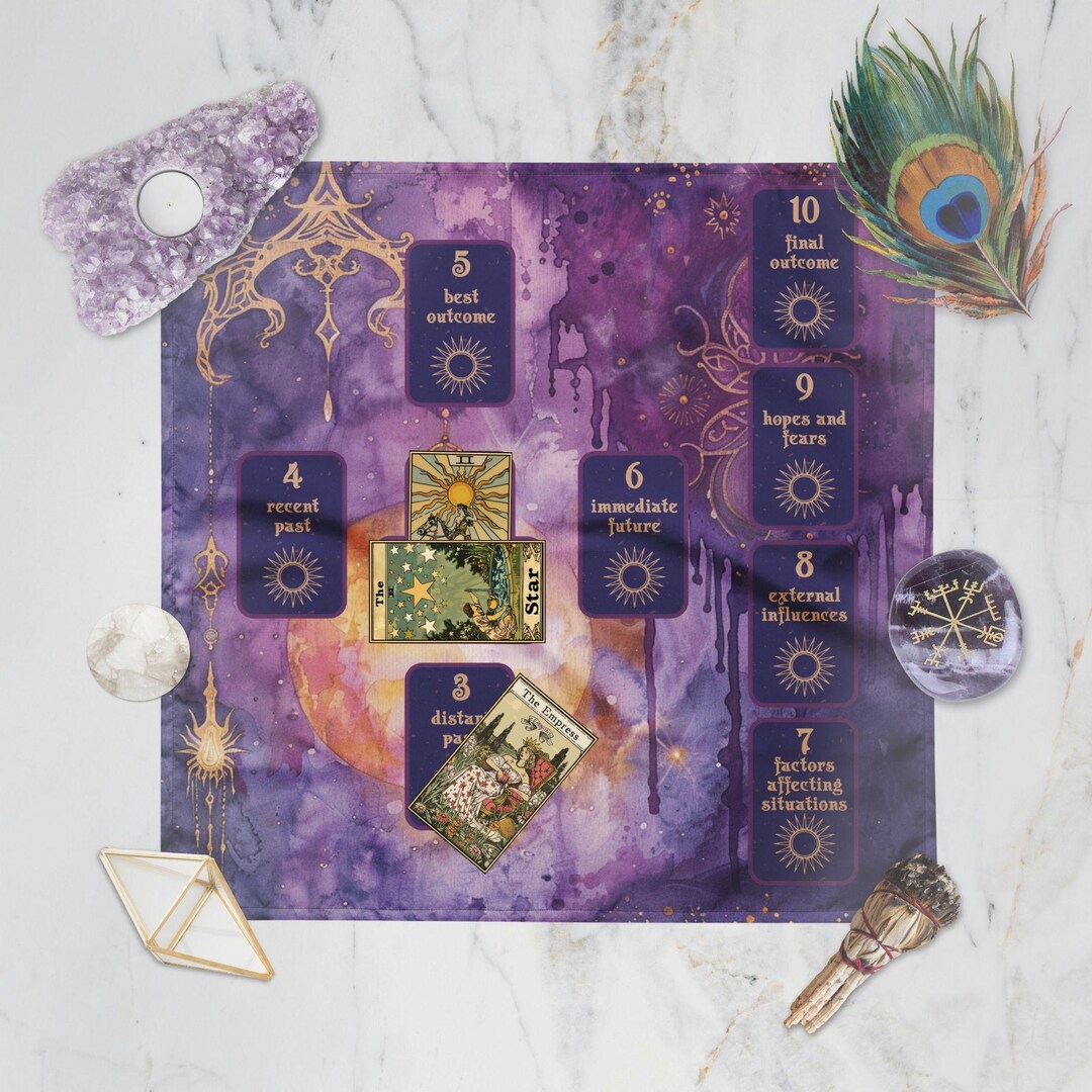 Dark Academia Altar Cloth, Celtic Cross Tarot Spread Cloth, Learn Tarot ...