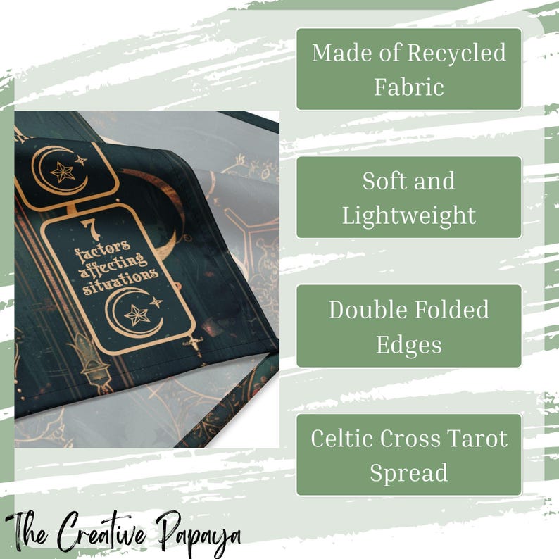Dark Academia Altar Cloth, Celtic Cross Tarot Spread Cloth, Learn Tarot ...