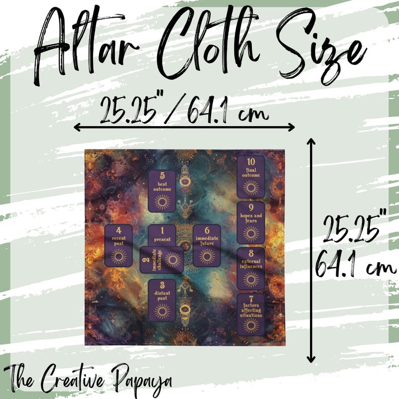 Dark Academia Altar Cloth, Celtic Cross Tarot Spread Cloth, Learn Tarot ...