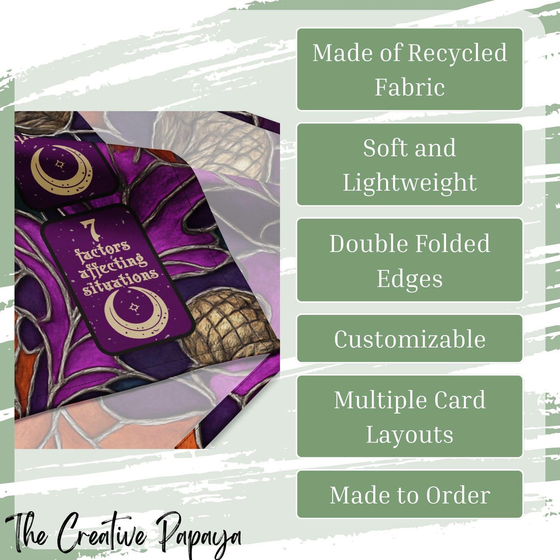 Stained Glass Altar Cloth, Arcane Celtic Cross Tarot Spread Cloth ...
