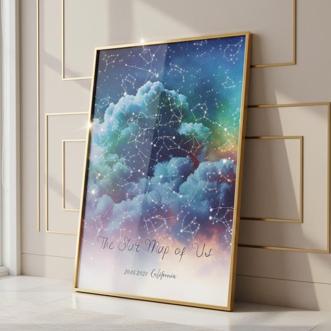 Custom Night Sky Map,dad Night Sky Print,starry Sky Map,trend Wedding ...