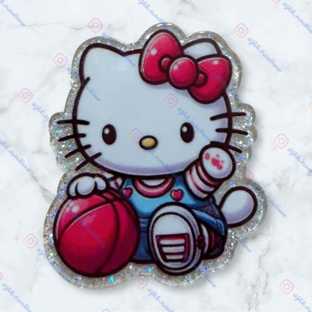 Acrylic Hello Kitty Flatback: Basketball Edition - Etsy
