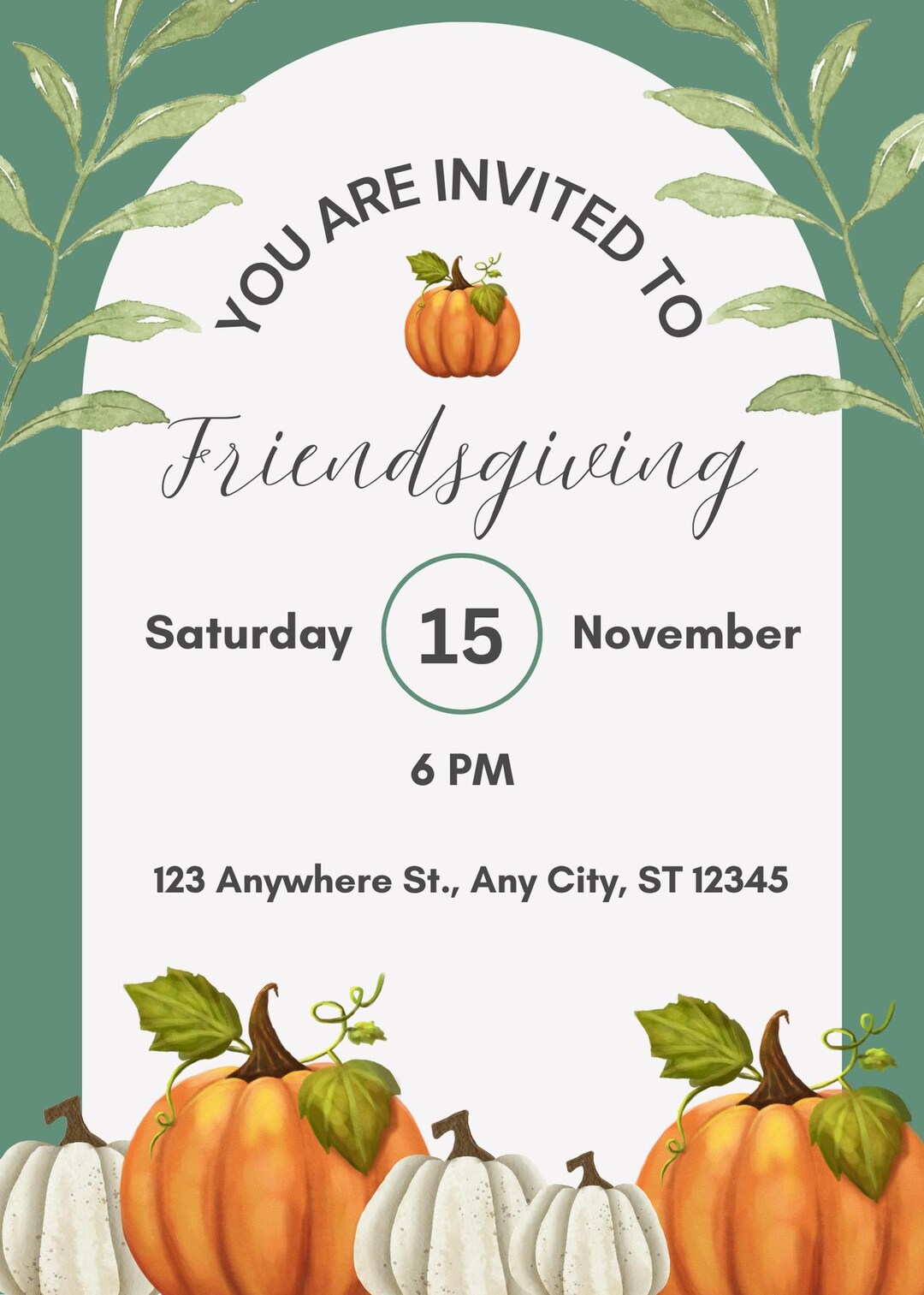 Editable Friendsgiving Invitation Template | Fall Party Invite ...