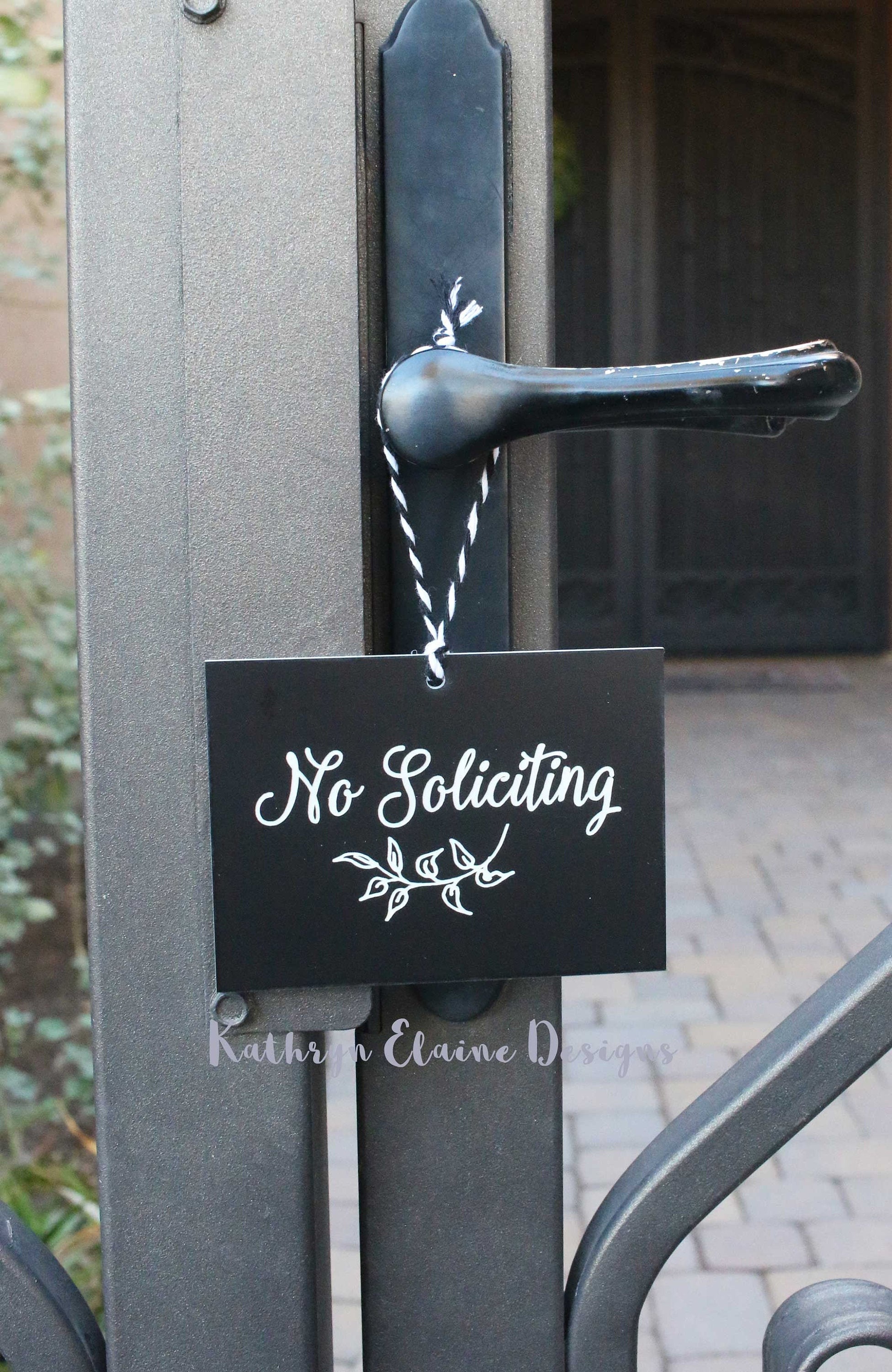 Small No Soliciting Laser Engraved Acrylic Door Sign, Black - Etsy
